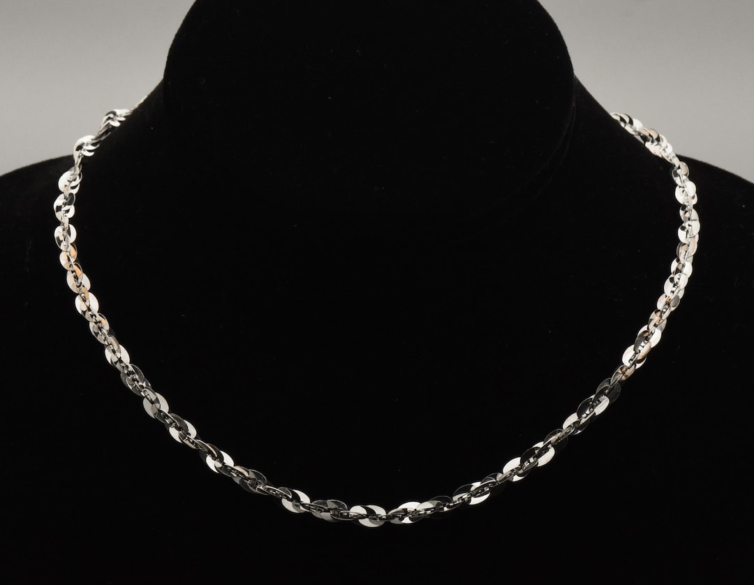 Milor - Vintage 950 Silver Tinsel Link Chain Necklace - 16" - Etsy