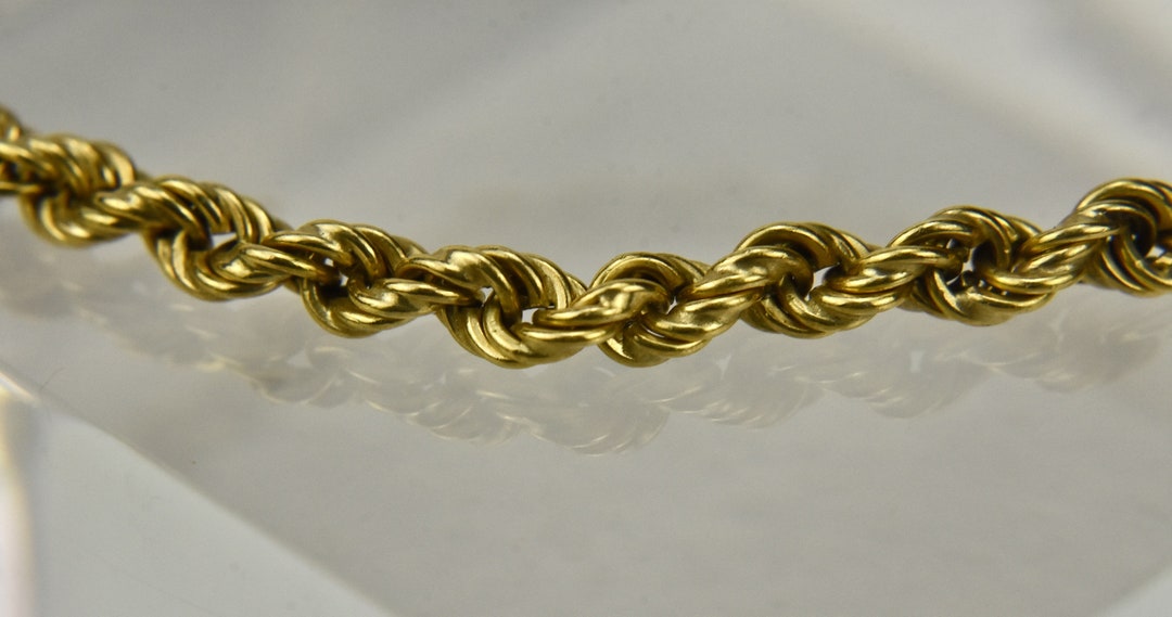 Gold Tone Sterling Silver Twist Rope Chain Italian Bracelet - Etsy