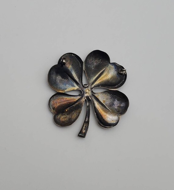 Vintage Sterling Silver Four Leave Clover with US Mil… - Gem