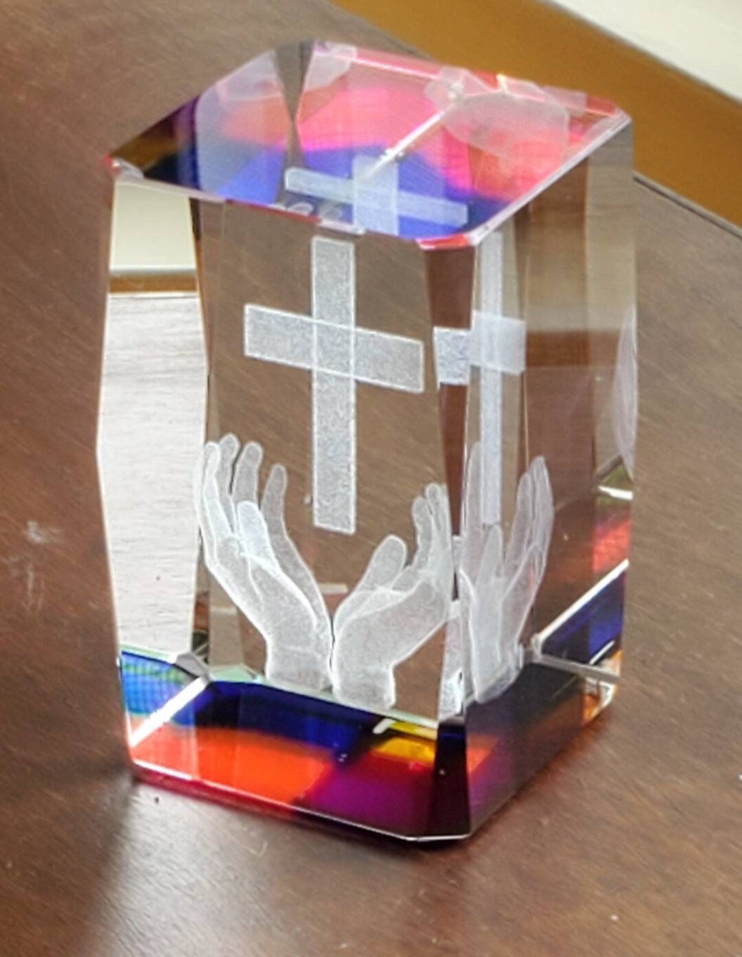 Glass Christian Cross Laser Engraved Glass Art - Etsy
