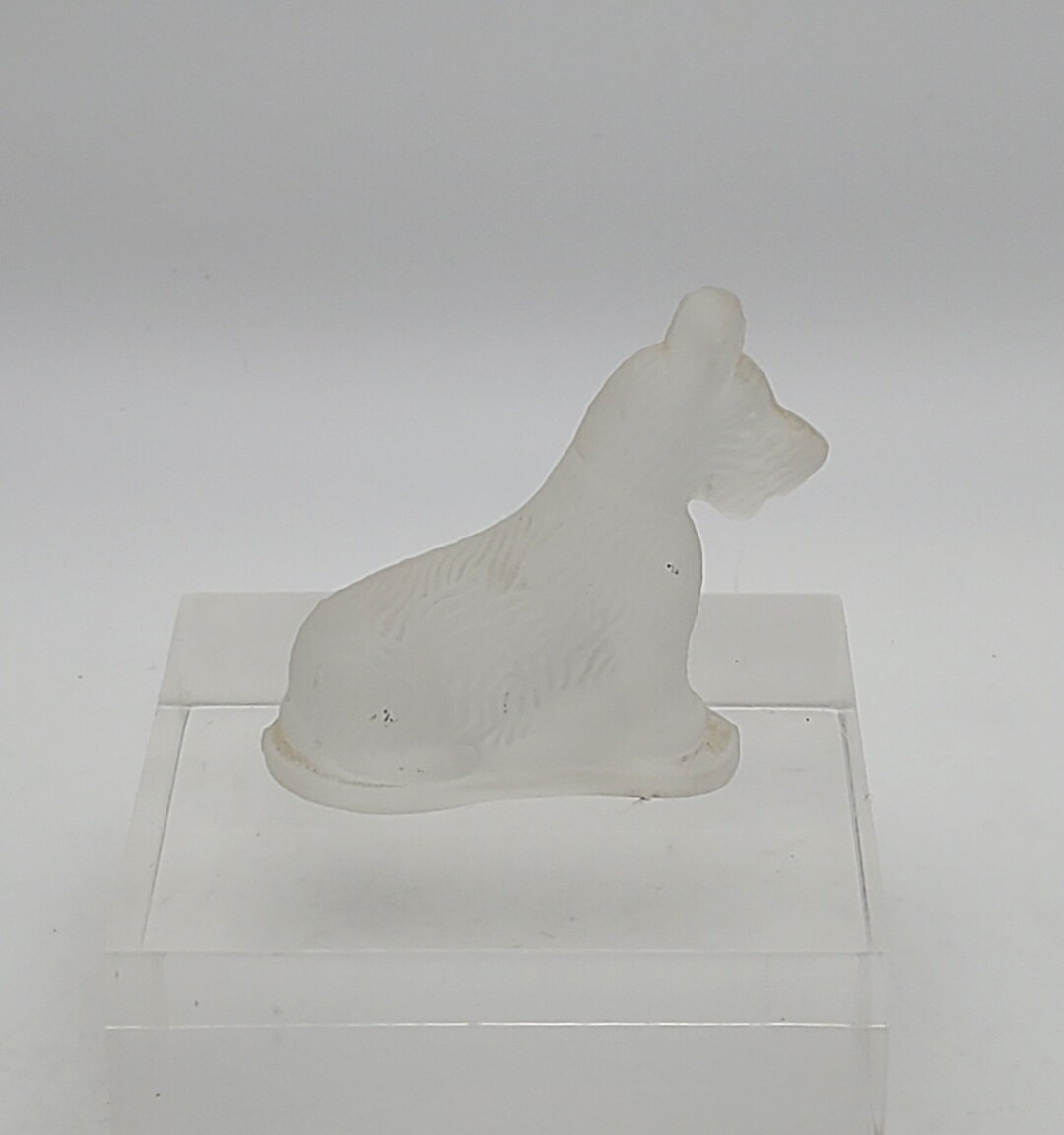 Vintage Frosted Glass Dog Figurine - Etsy
