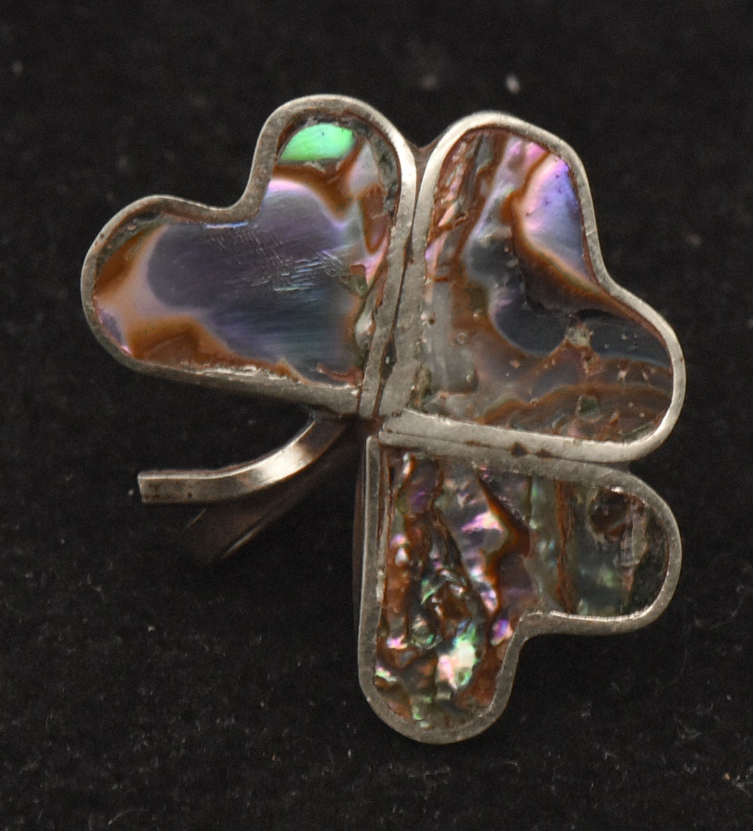 UNMATCHED Vintage Inlaid Abalone Shell Shamrock Screw Back Earring - Etsy