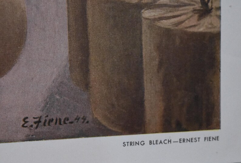 Vintage WWII Art Lithograph "string Bleach" by Ernest Fiene - Etsy