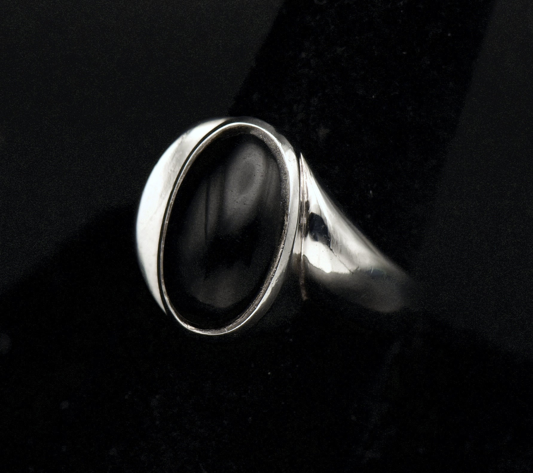 Vintage Sterling Silber Schwarzer Onyx Abstrakter Ring GroBe 9 Etsy
