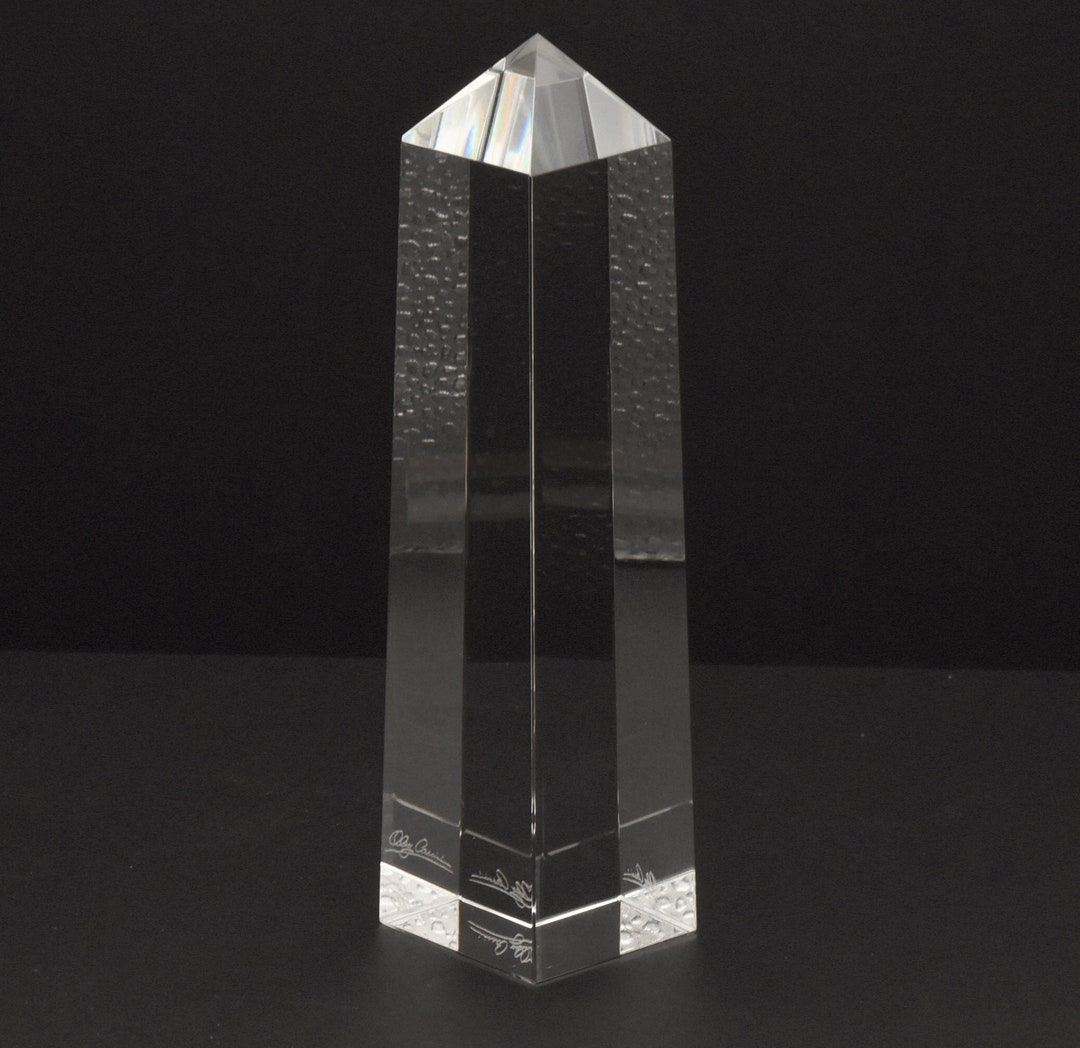 Oleg Cassini - Crystal Glass Obelisk - Etsy