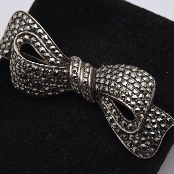 Marcasite Bow Brooch - Etsy
