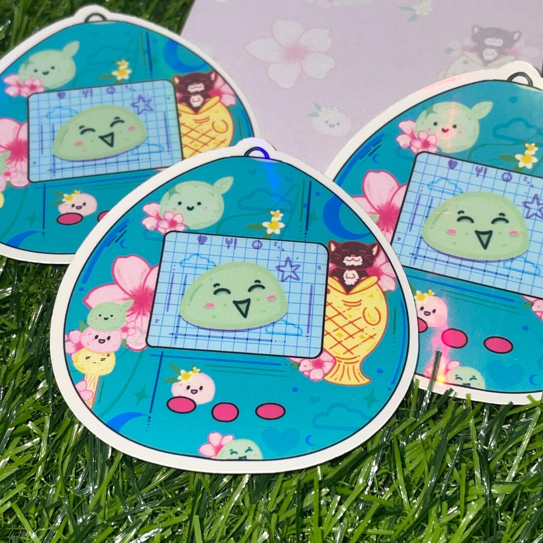 Tamogotchi Mochi Sticker, Holo Finish Mochi Sticker, Tamagotchi Style ...