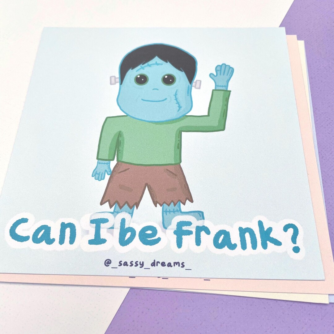 Cute Frankenstein's Monster Art Card, Franky Art Card, Halloween Art ...
