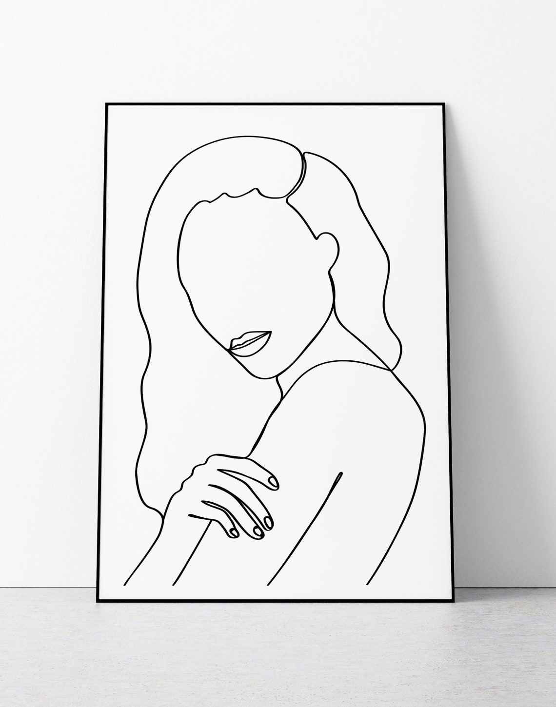 One line woman print single line drawing minimalist art | Etsy