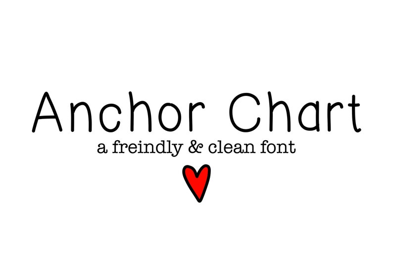 Anchor Chart A Handwritten Print Font - Etsy