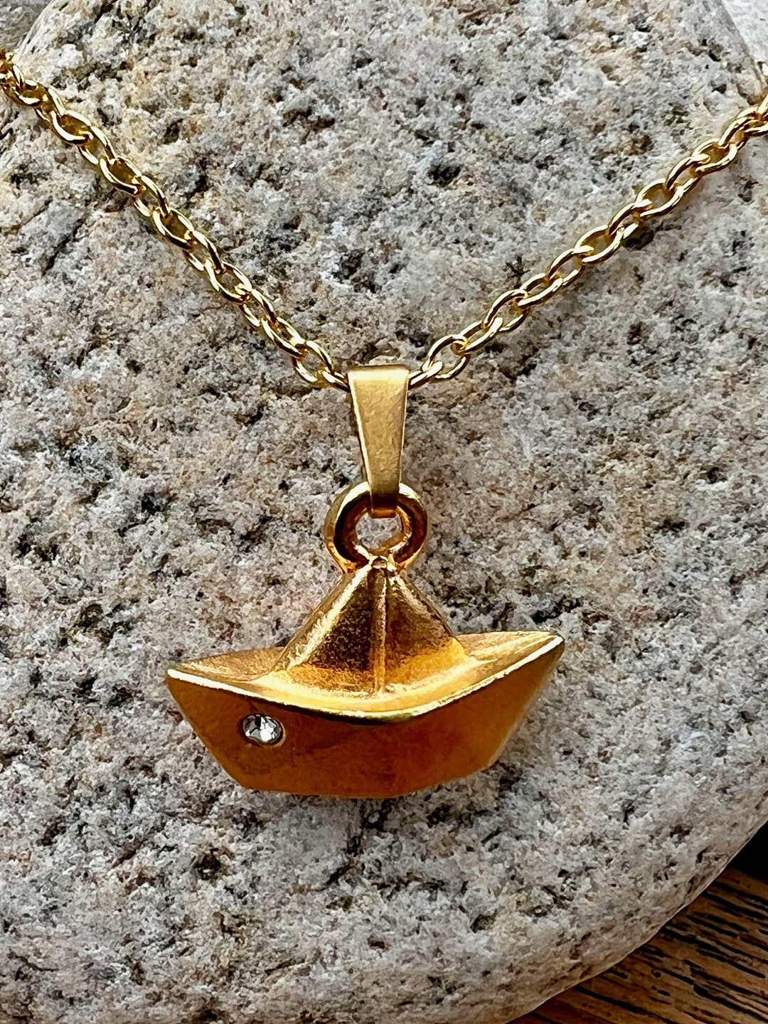 Ebb and Flow Chain Paper Boat Ebb and Flow 22 Carat Gold Plated ...