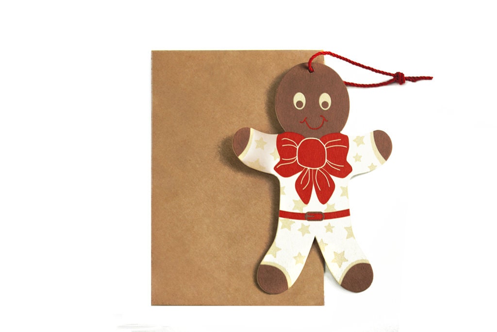 Gingerbread Man Christmas Card - Etsy