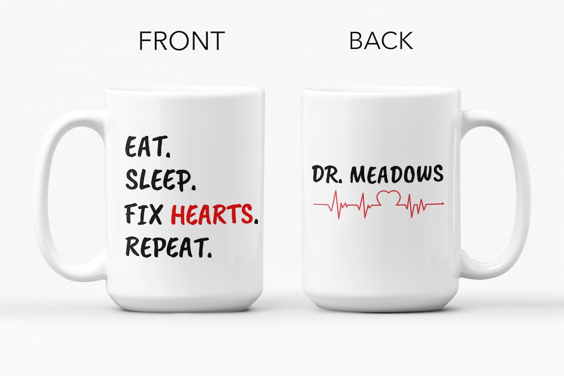 Cardiology Gifts Personalized Cardiologist Mug Eat Sleep Fix - Etsy