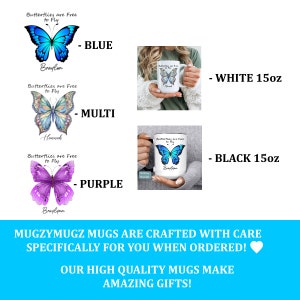 Butterfly Mug, Personalized Gift Idea, Butterflies Are Free to Fly ...