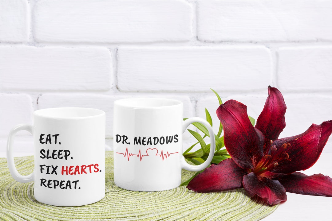 Cardiology Gifts Personalized Cardiologist Mug Eat Sleep Fix - Etsy