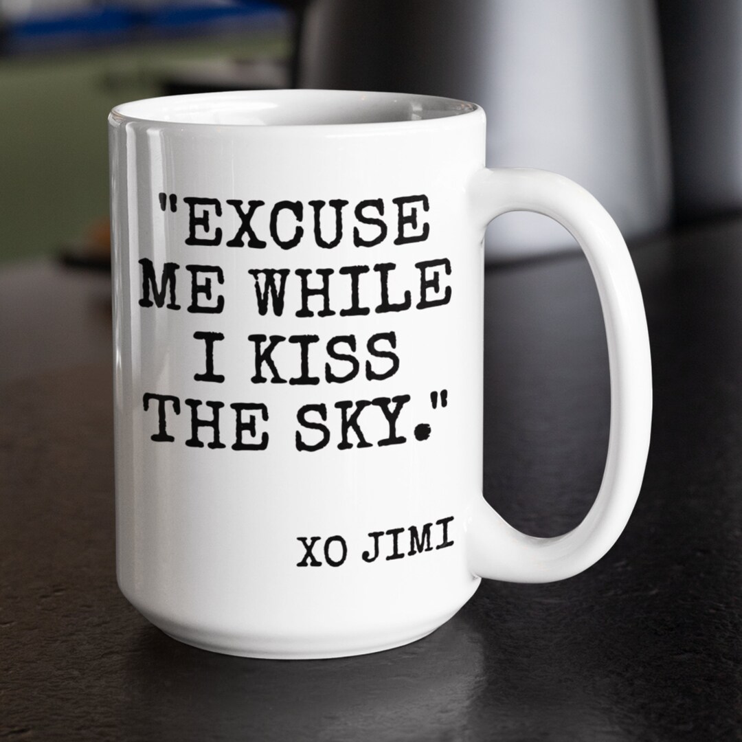 Rock and Roll Mug, Excuse Me Jimi Coffee Cup, Rock Music, 60's Music ...
