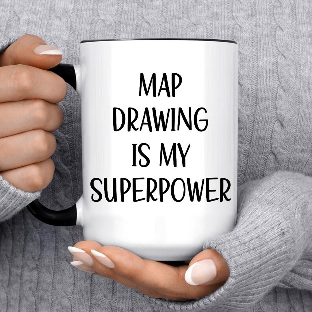 Map Drawing Mug, Map Drawing Gifts, Gift Idea for Map Drawers ...