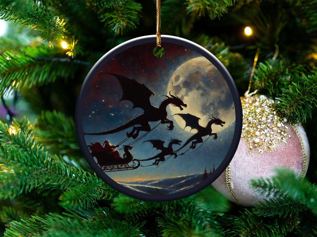 Dragon Christmas Ornament: Santa's Sleigh Fantasy Gift Stocking Stuffer ...