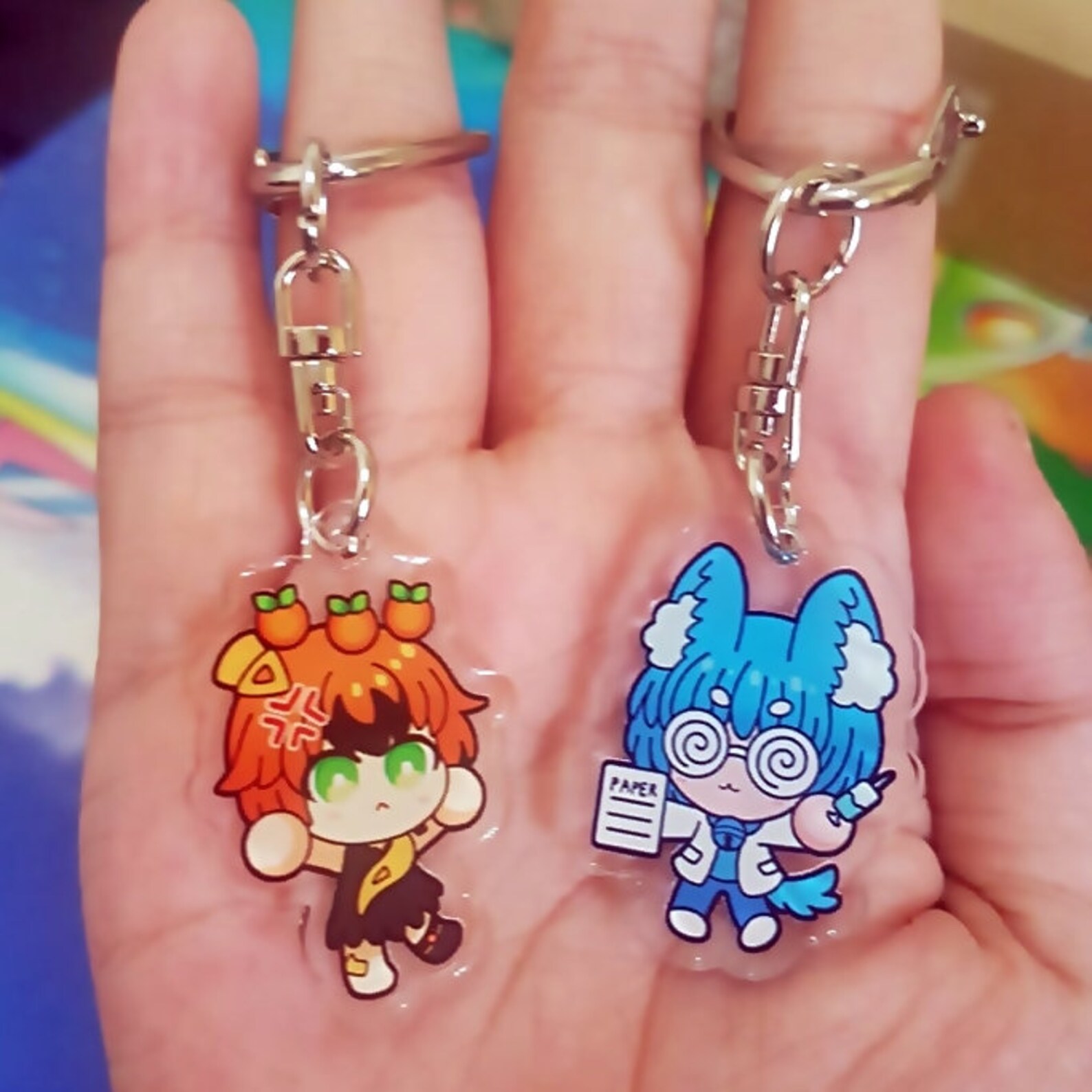 Chibi Acrylic Keychains Commission double-sided Charmcustom ORDER - Etsy