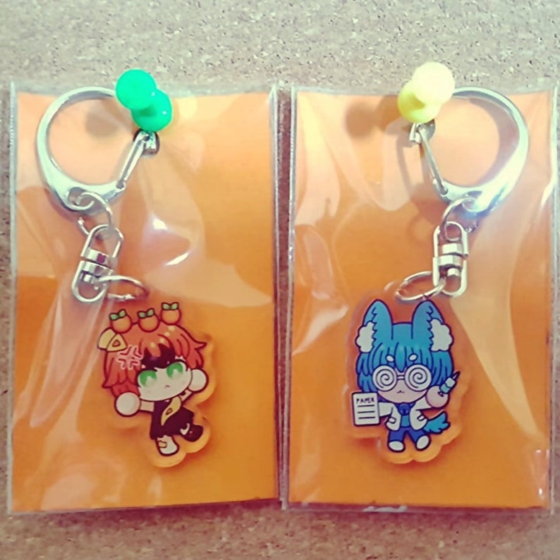 Chibi Acrylic Keychains Commission double-sided Charmcustom - Etsy