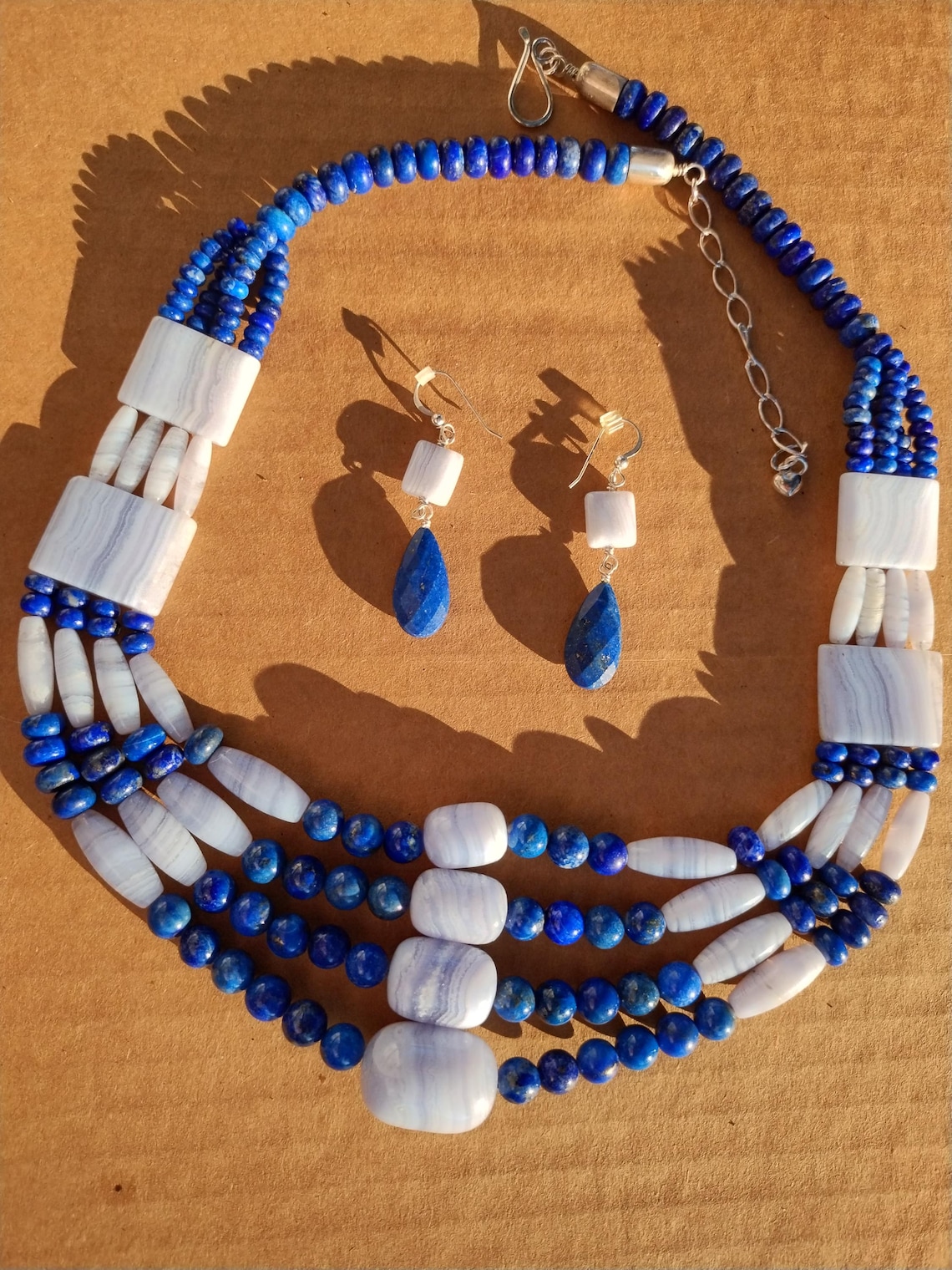 Jay King DTR Mine Finds Lapis Blue Lace Agate Statement Necklace ...