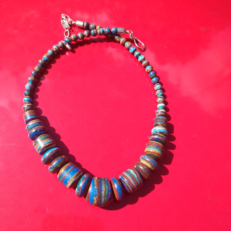 JAY KING, DRT Mine Finds Chunky Graduated Rainbow Calsilica Necklace 925 Sterling Silver - Etsy