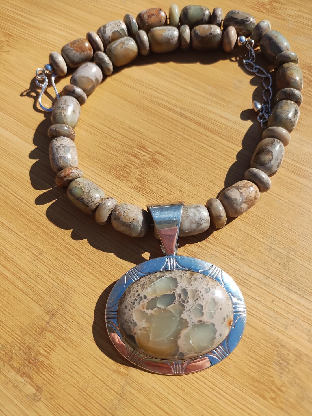 Jay King DTR Mine Finds Unique Stone Necklace and Pendant Set 925 ...