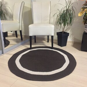 Brown Round Rug Crochet Circle Rug Round Rug Door Mat Round Carpet ...