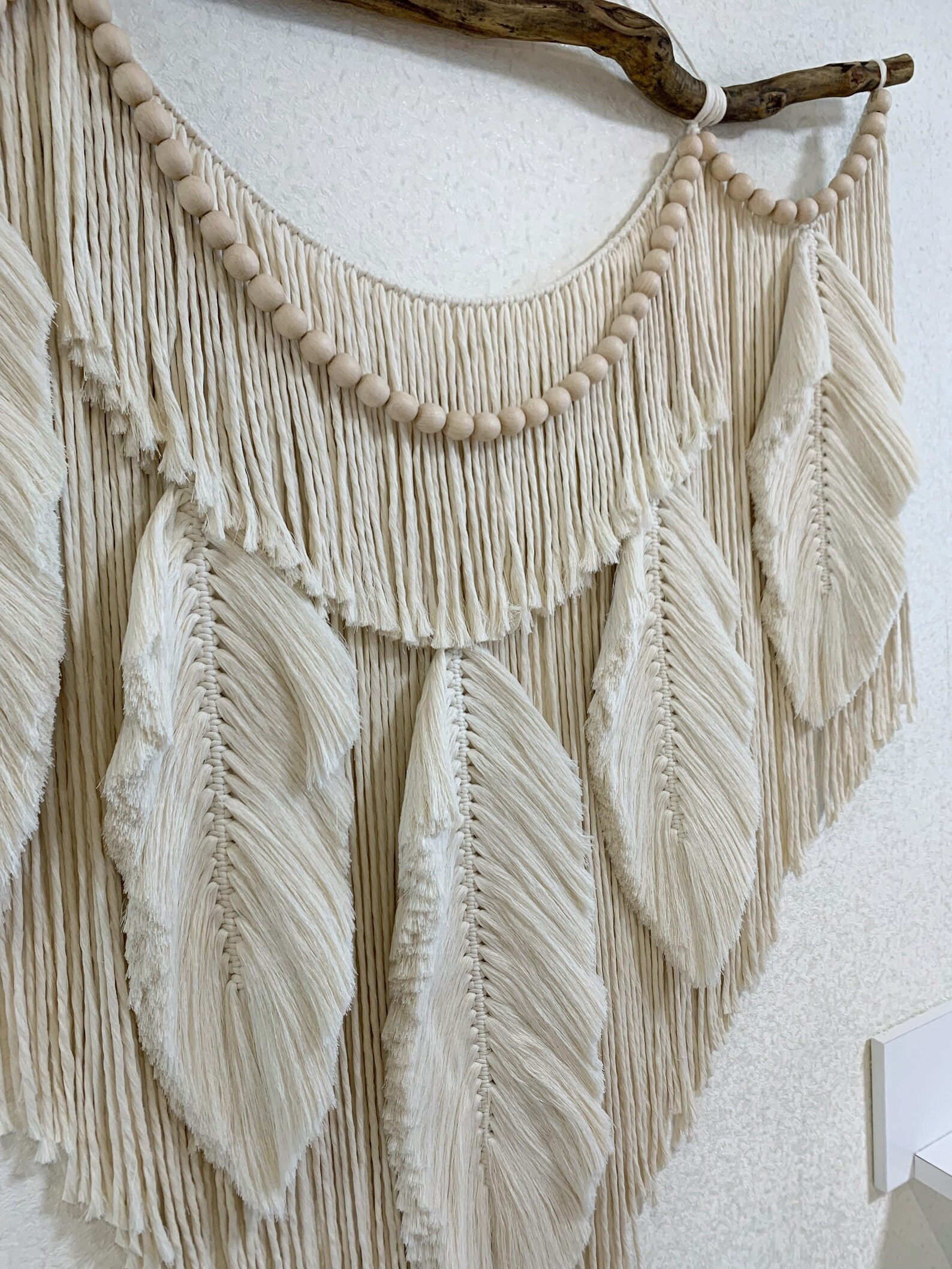 Large Macrame Feathers Macrame Leaves Macrame Wall Hanging - Etsy