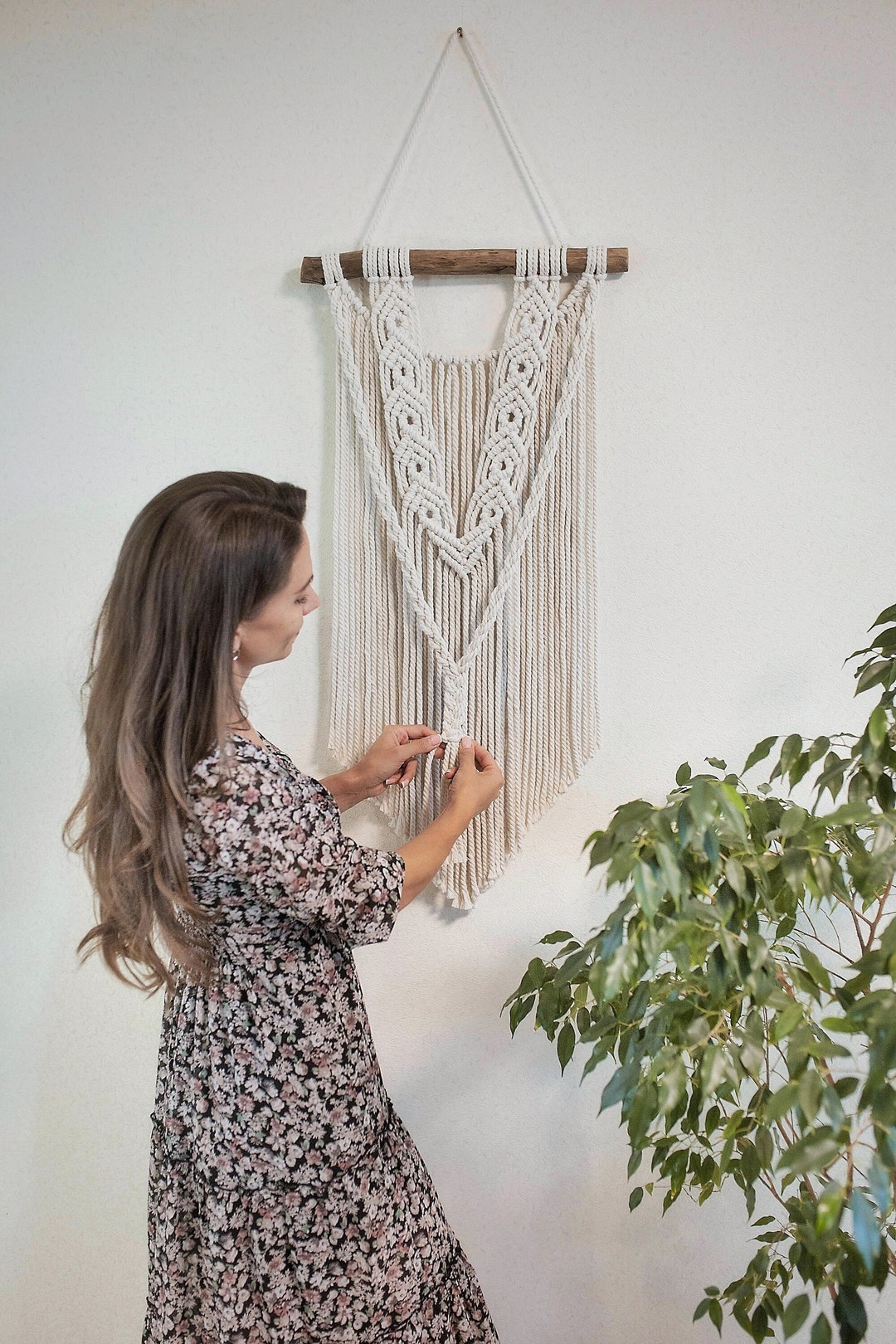 Macrame Wall Decor for Living Room and Bedroom, Overbed Macrame Decor ...