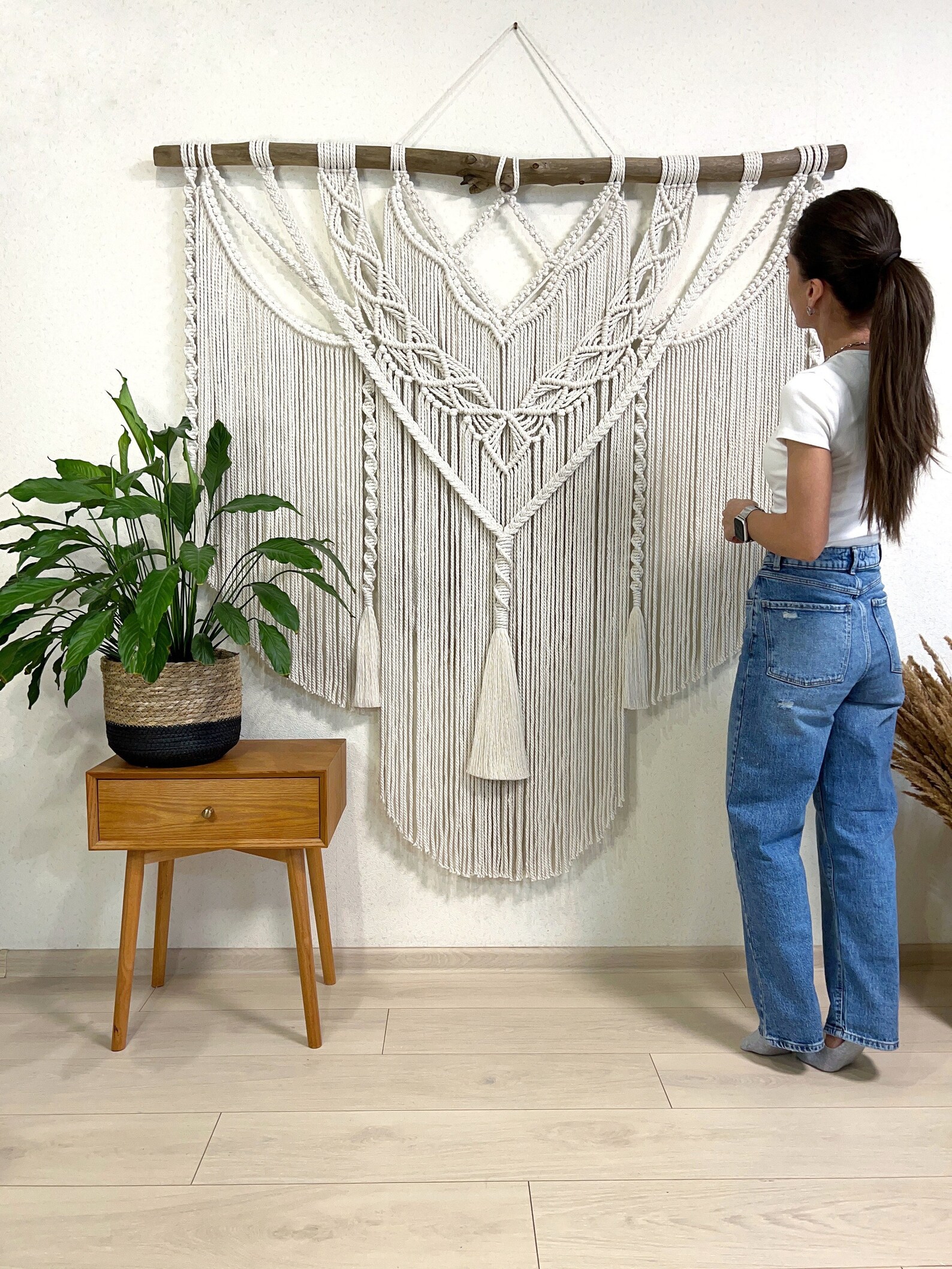 Extra Large Macrame Wall Hanging With Tassels, Big Macrame, Boho Wall ...