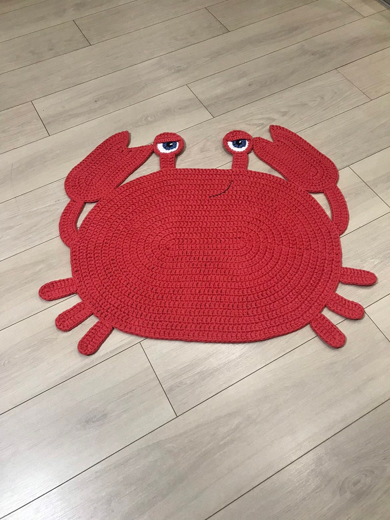 Crab Rug Kid's Mat Nursery Mat Crab Mat Nautical Style Rug - Etsy