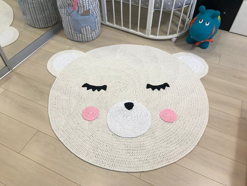 Nursery Crochet Teddy Bear Rug Rug for Kids Room Crochet - Etsy
