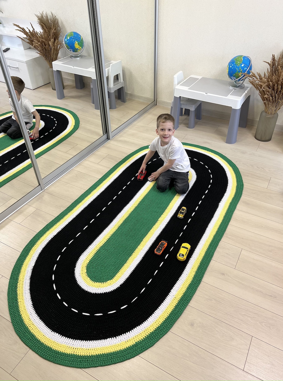 Race Road Track Toddler Play Mat Play Mat Car Race Car Track Rug for ...
