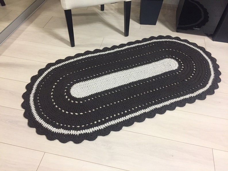 Brown Oval Rug Crochet Oval Rug Oval Carpet Small Area Rug - Etsy