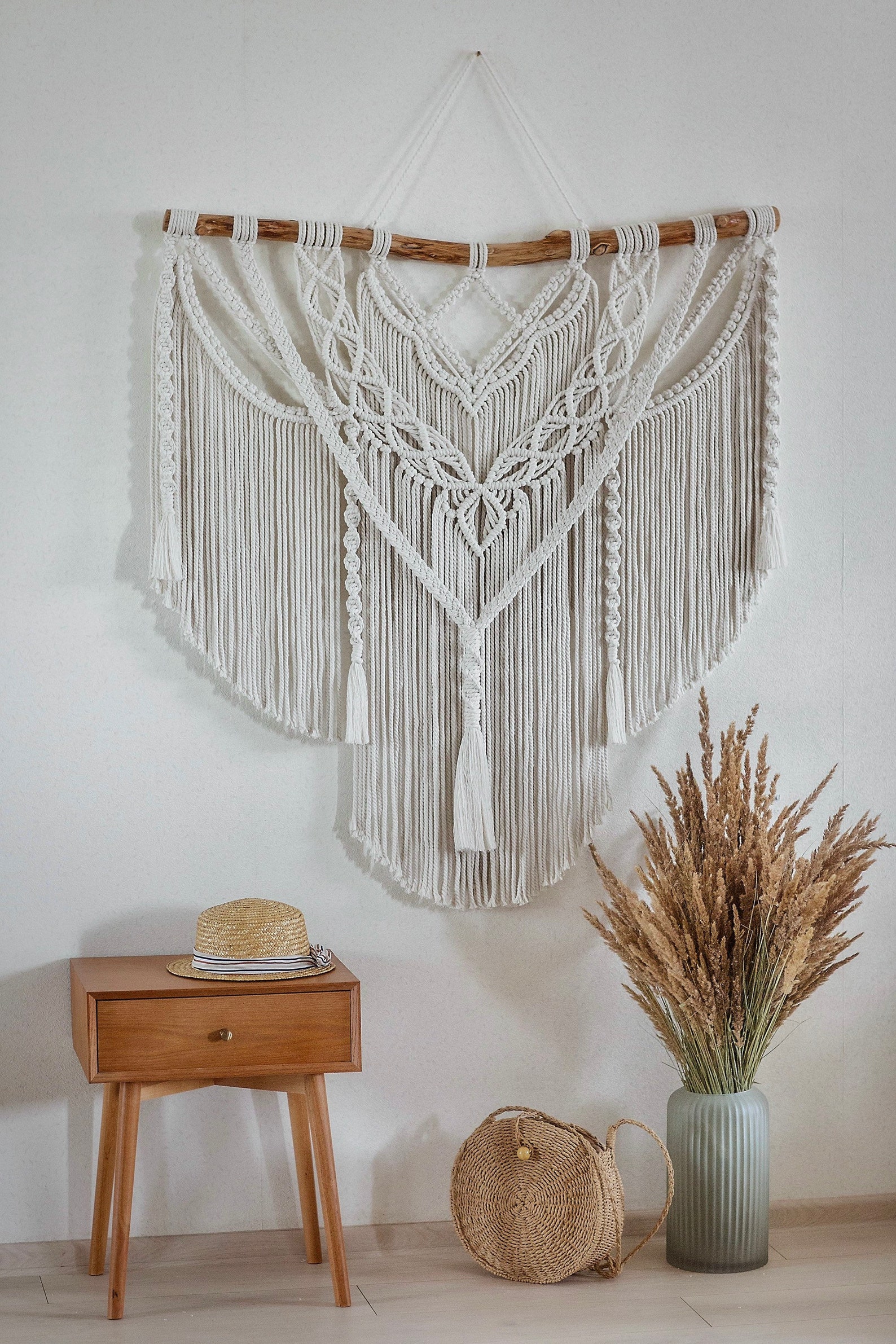 Large Macrame Wall Hanging With Tassels Big Macrame Boho - Etsy