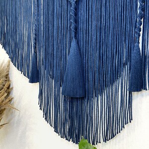 Extra Large Blue Macrame Wall Hanging With Tassels, Big Macrame, Boho ...
