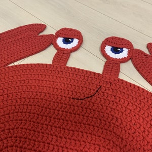 Crochet Crab Rug Nursery Rug Rug for Kids Room Crab Mat Nautical Style ...