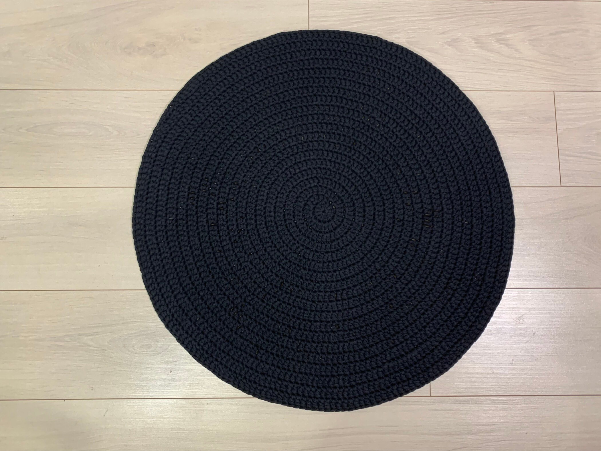 Black Round Rug Crochet Circle Rug Round Rug Door Mat Round - Etsy