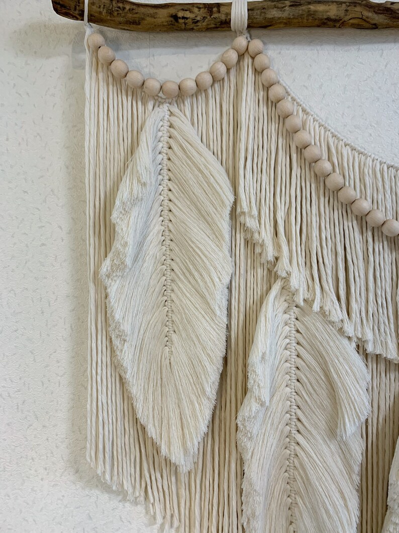 Large Macrame Feathers Macrame Leaves Macrame Wall Hanging - Etsy