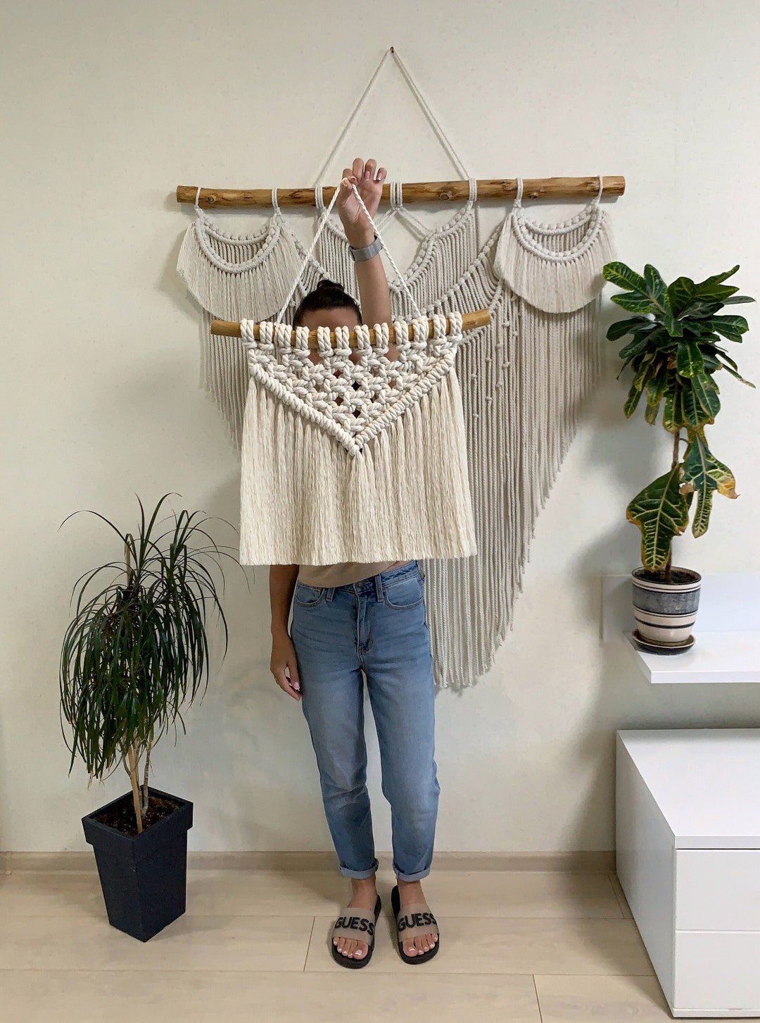 Mini Macrame Backdrop, Macrame Wall Decor for Living Room and Bedroom ...