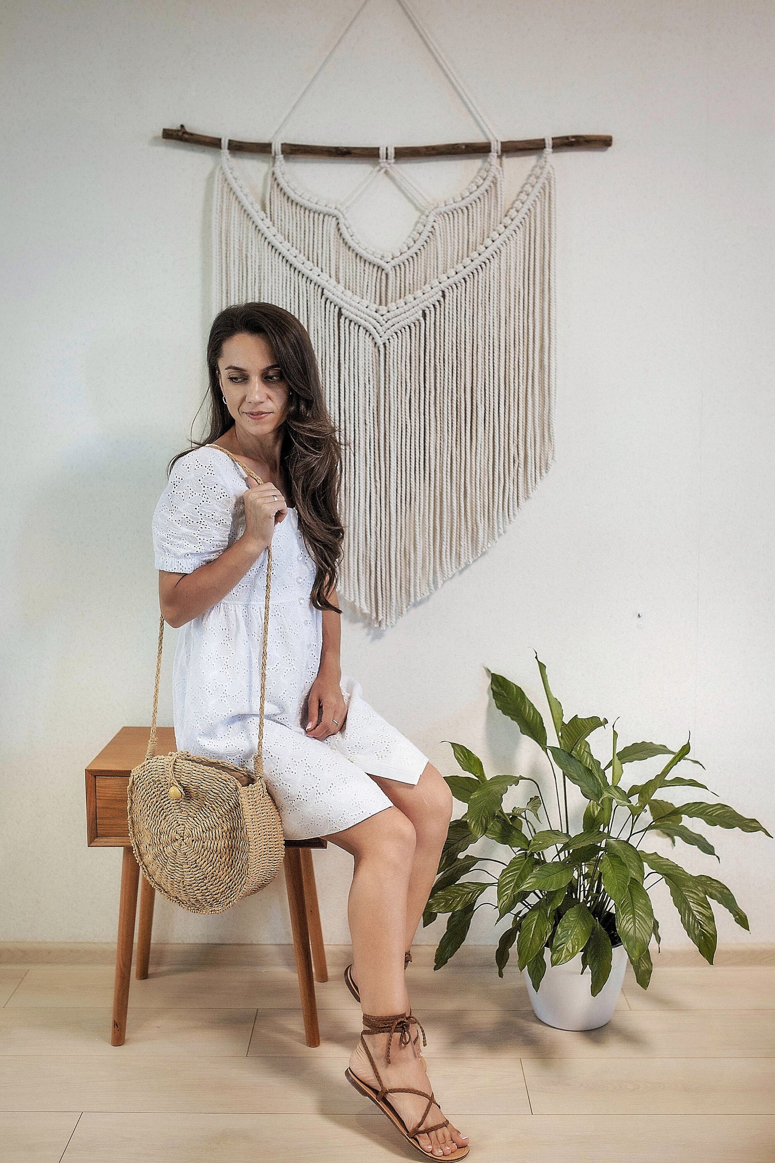 Minimalist Macrame Wall Hanging Simple Macrame Wall Decor | Etsy