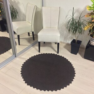 Brown round rug Crochet circle rug Round rug Door mat Round | Etsy