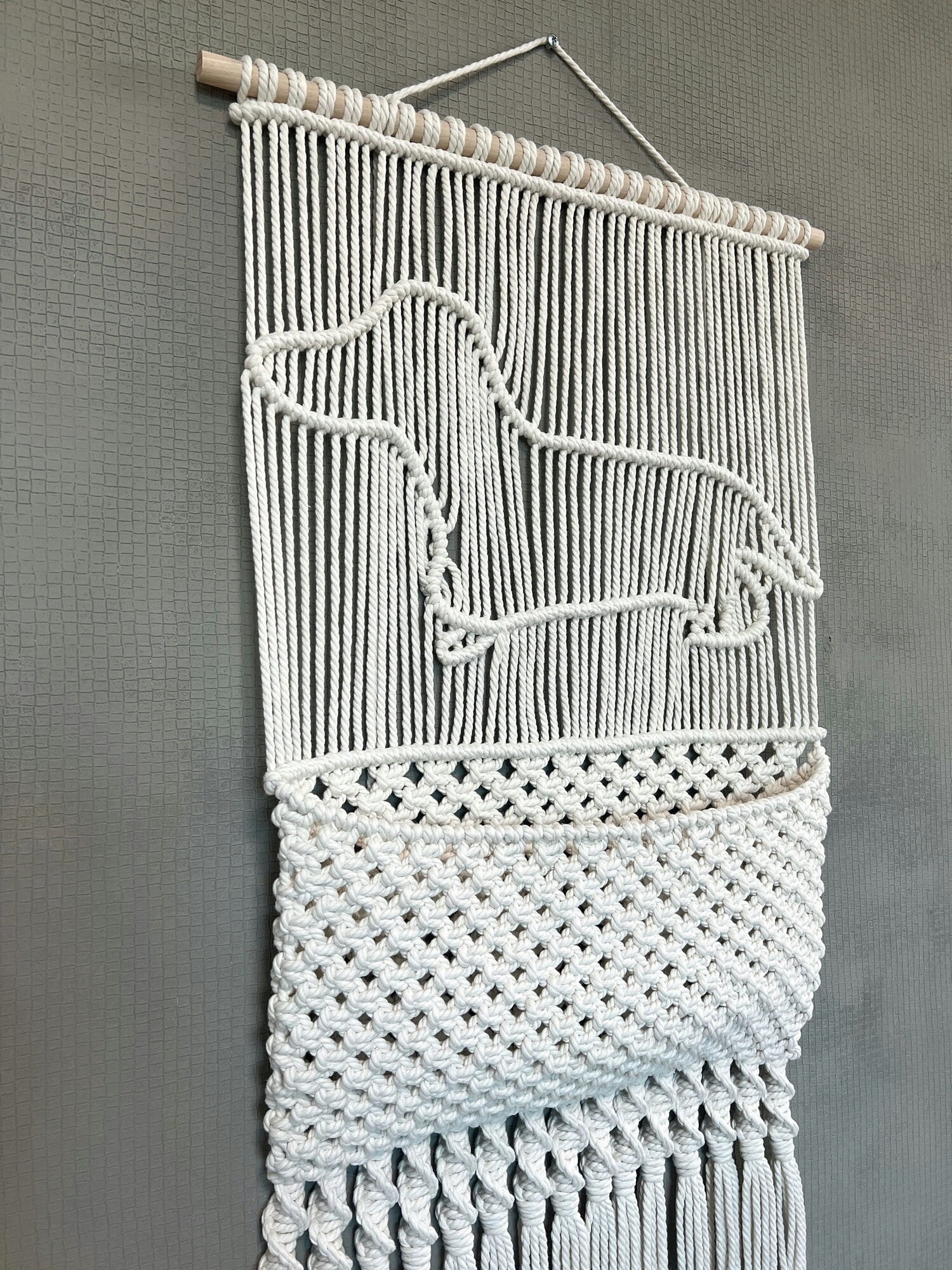 Macrame Wall Hanging Storage for Dog Owner, Organizer for Grooming With ...