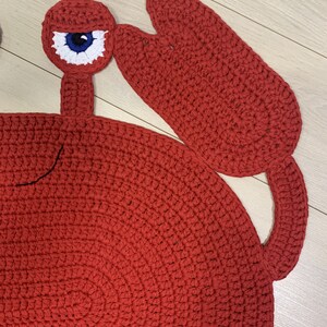 Crochet Crab Rug Nursery Rug Rug for Kids Room Crab Mat Nautical Style ...