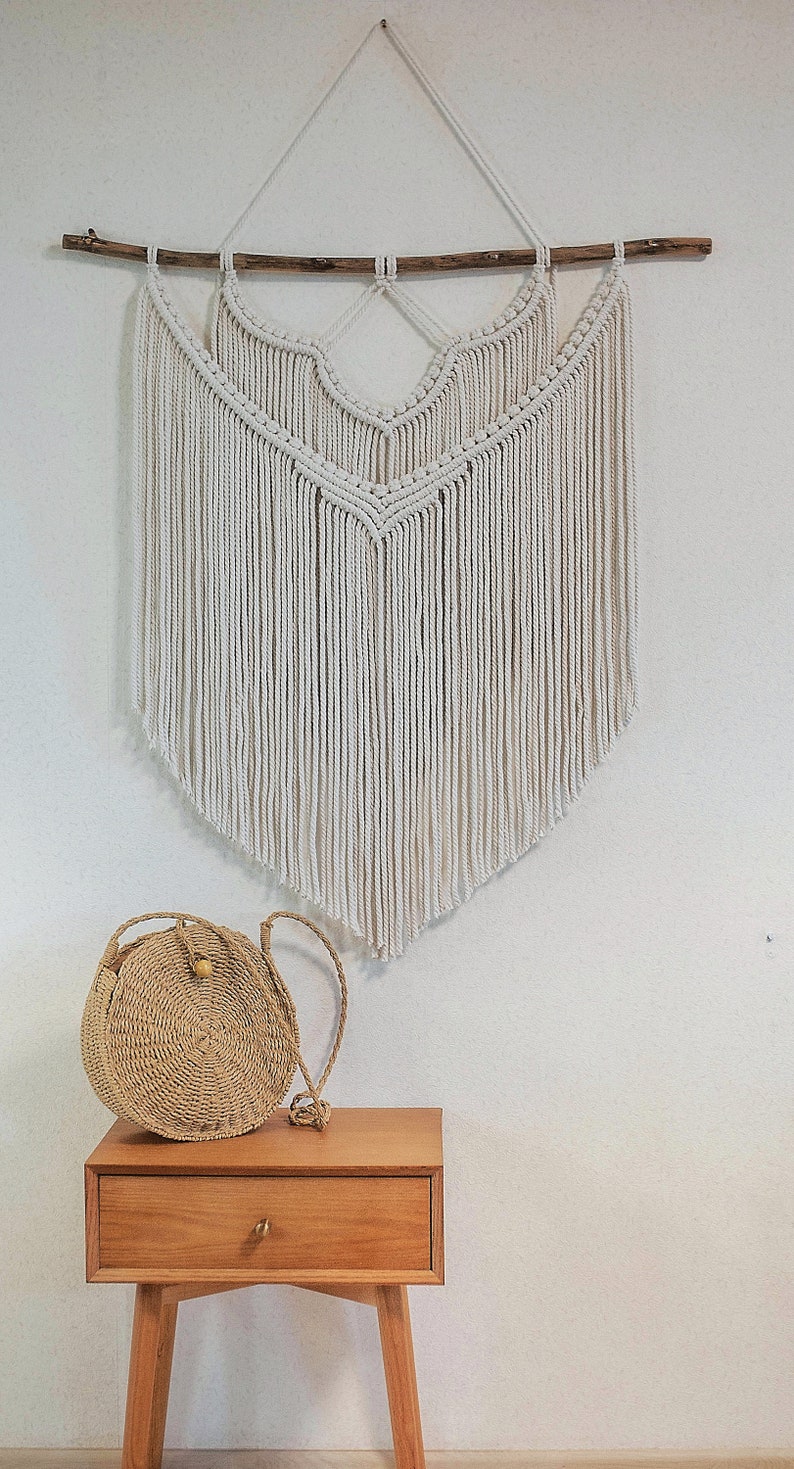 Minimalist Macrame Wall Hanging, Simple Macrame Wall Decor, Wall Art ...