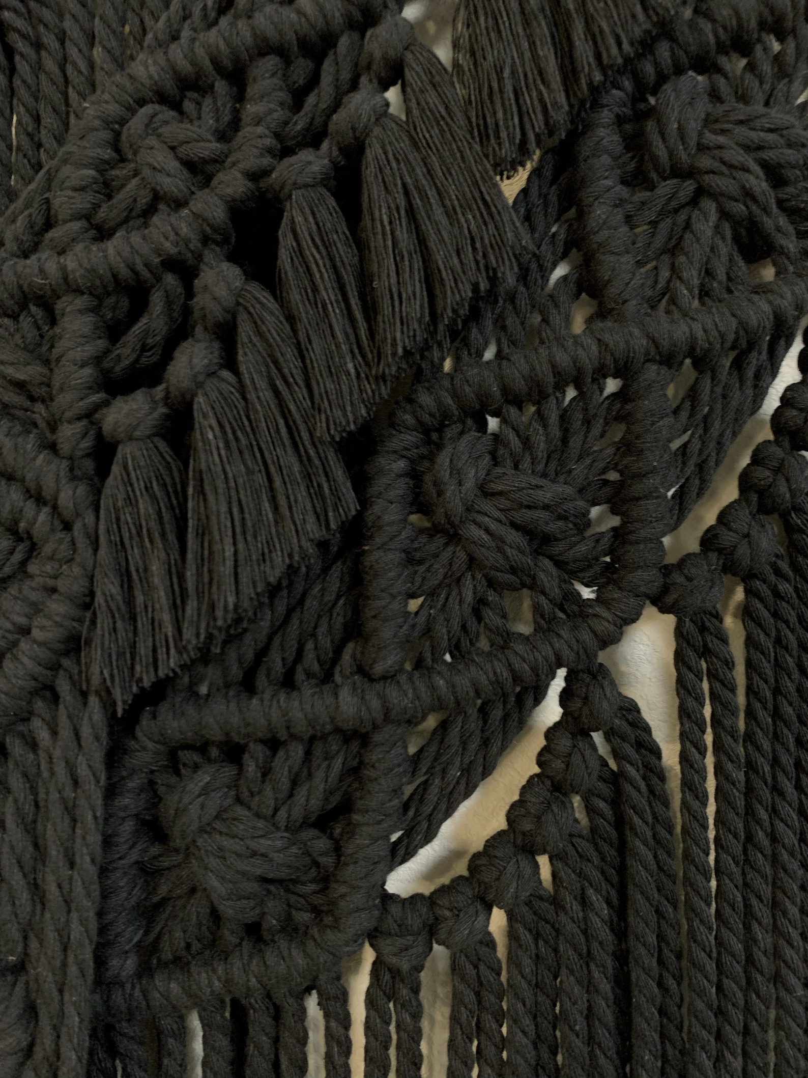 Black Macrame Wall Hanging Boho Decor Black Wall Decor - Etsy