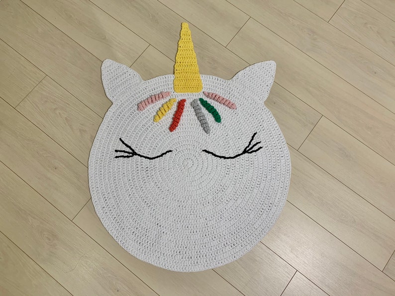 Unicorn Rug Crochet Unicorn Kids Mat Baby Carpet Carpet for - Etsy