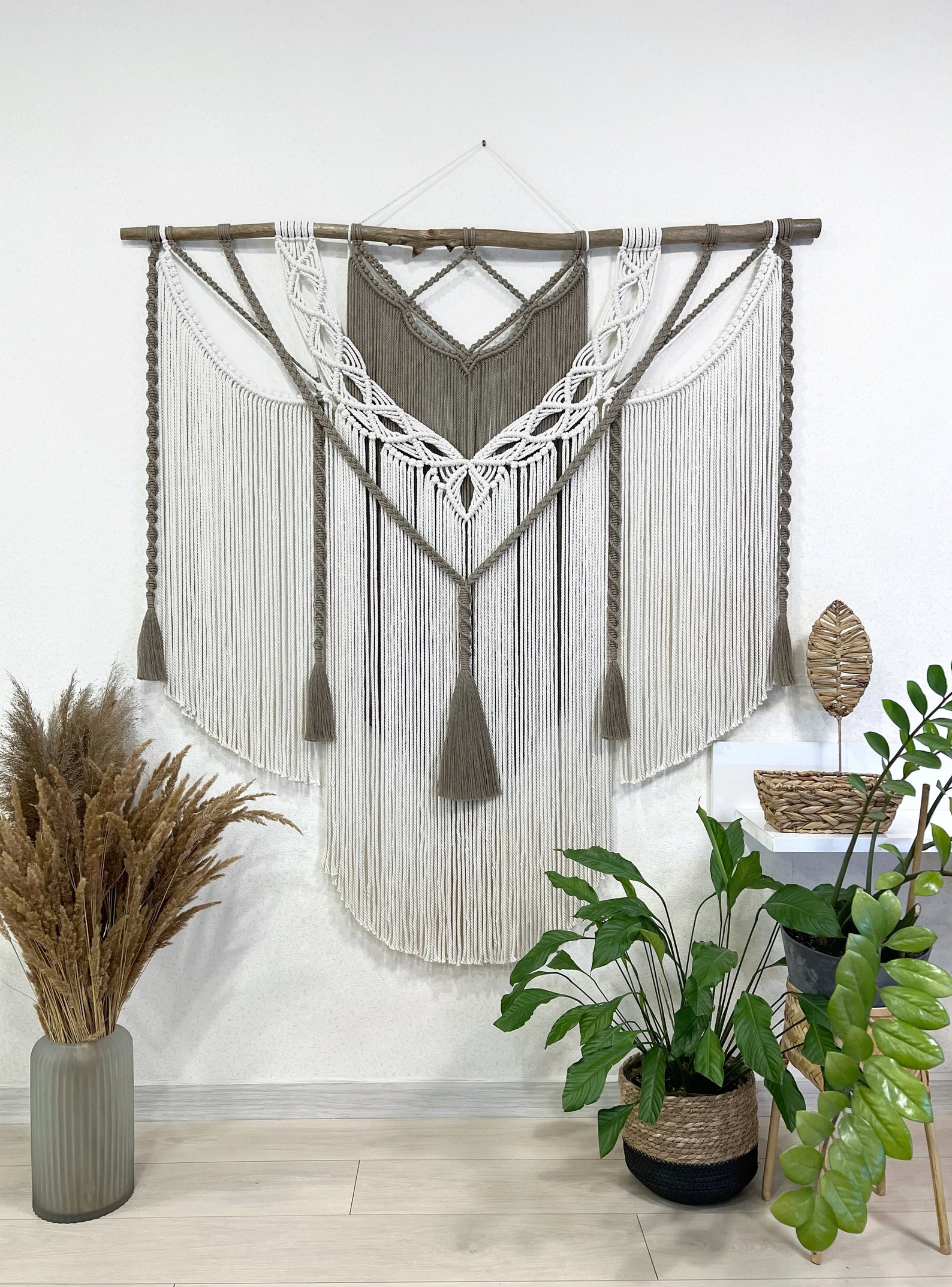 Extra Large Macrame Wall Hanging With Tassels Big Macrame - Etsy