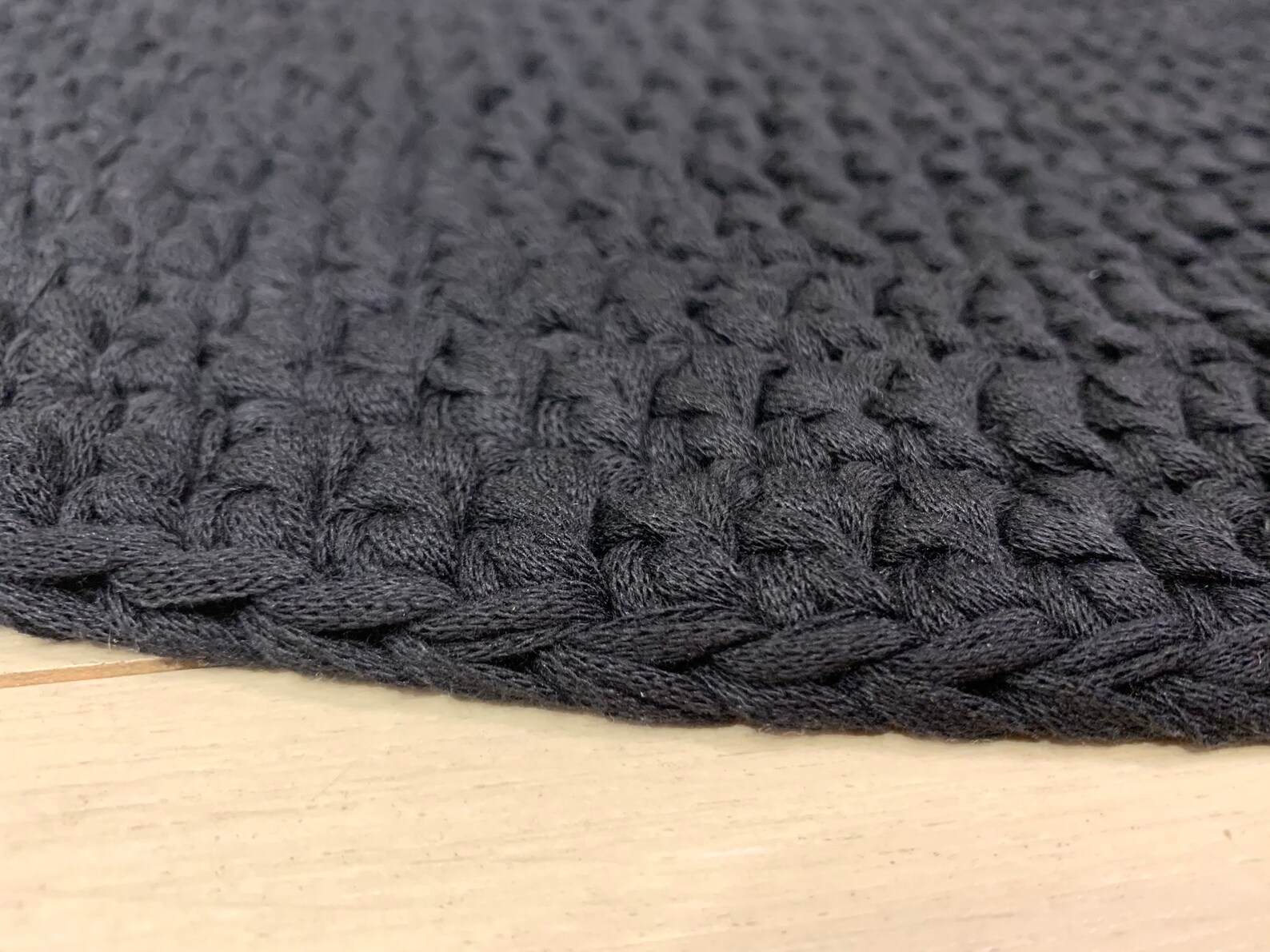 Black Round Rug Crochet Circle Rug Round Rug Door Mat Round - Etsy